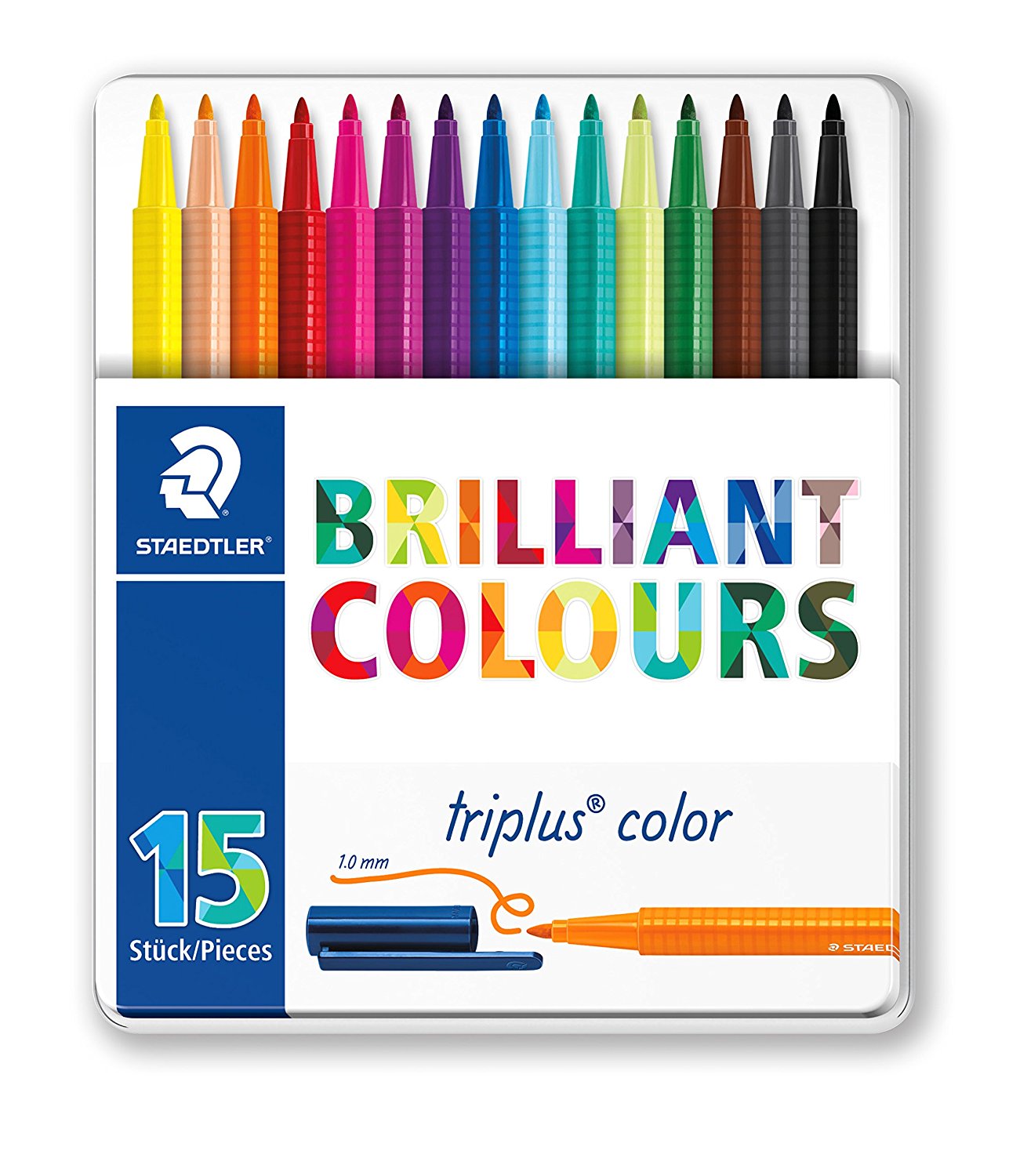 Staedtler Triplus Colour Pens - Desktop box of 15 Colours - Pencils4artists